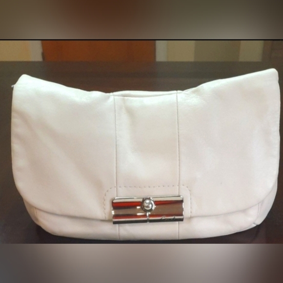 Coach | Bags | Coach Kristin Flap Hippie White Leather Hobo M69 16931 ...